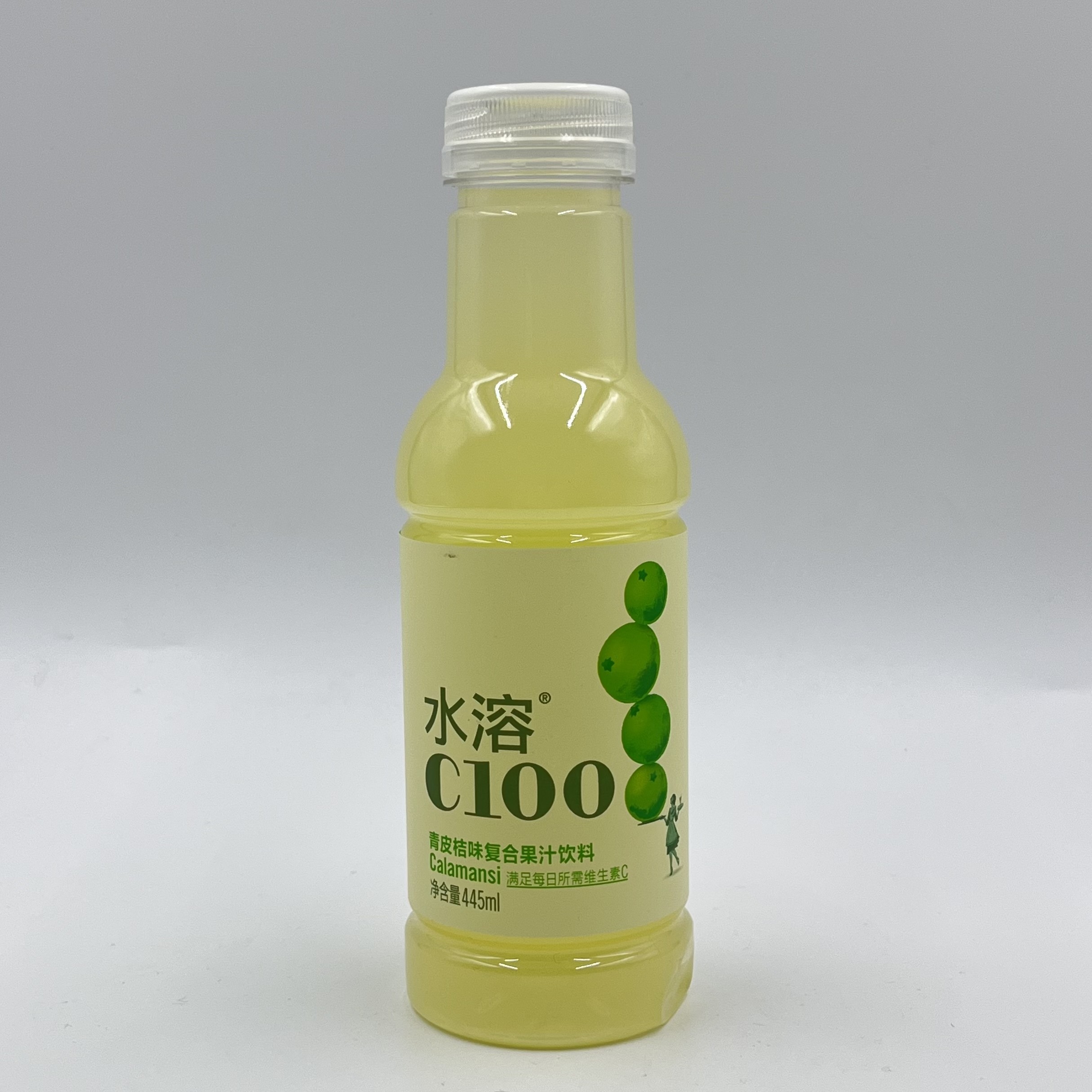 녹색 껍질 오렌지 맛 비타민 C 복합 주스 음료 병 채울 445ml